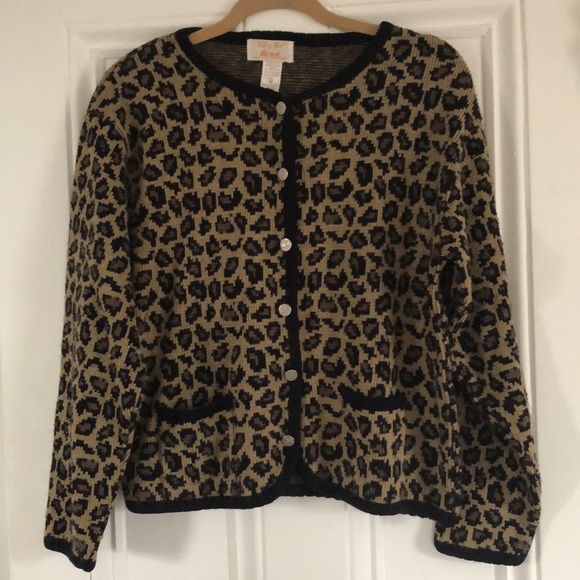Vintage | Sweaters | Vintage Leopard Print Cardigan | Poshmark